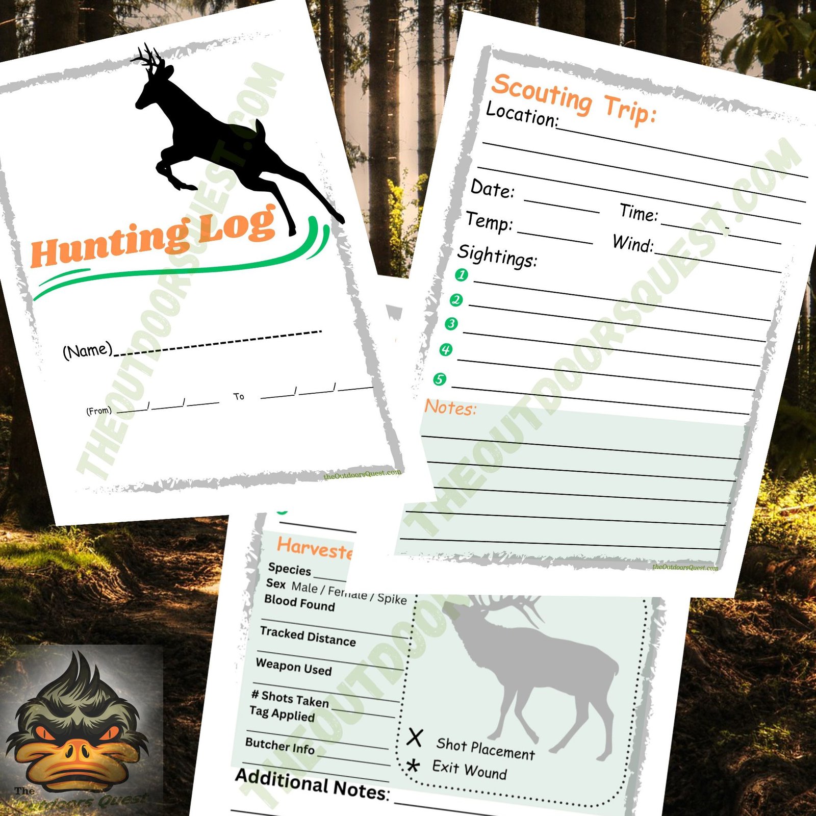 The Hunter’s Journal Printable Hunting Book for Deer, Elk, Boar & other ...